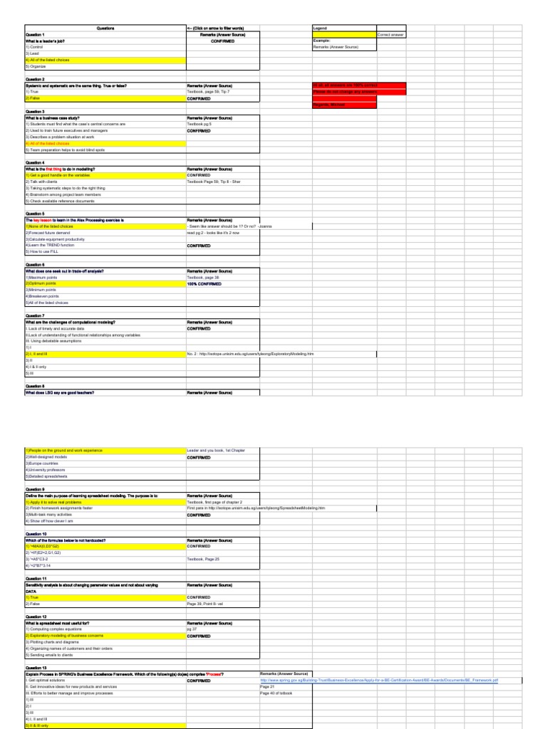 Quiz 1 Google Doc Ans Pdf Spreadsheet Mathematical Model