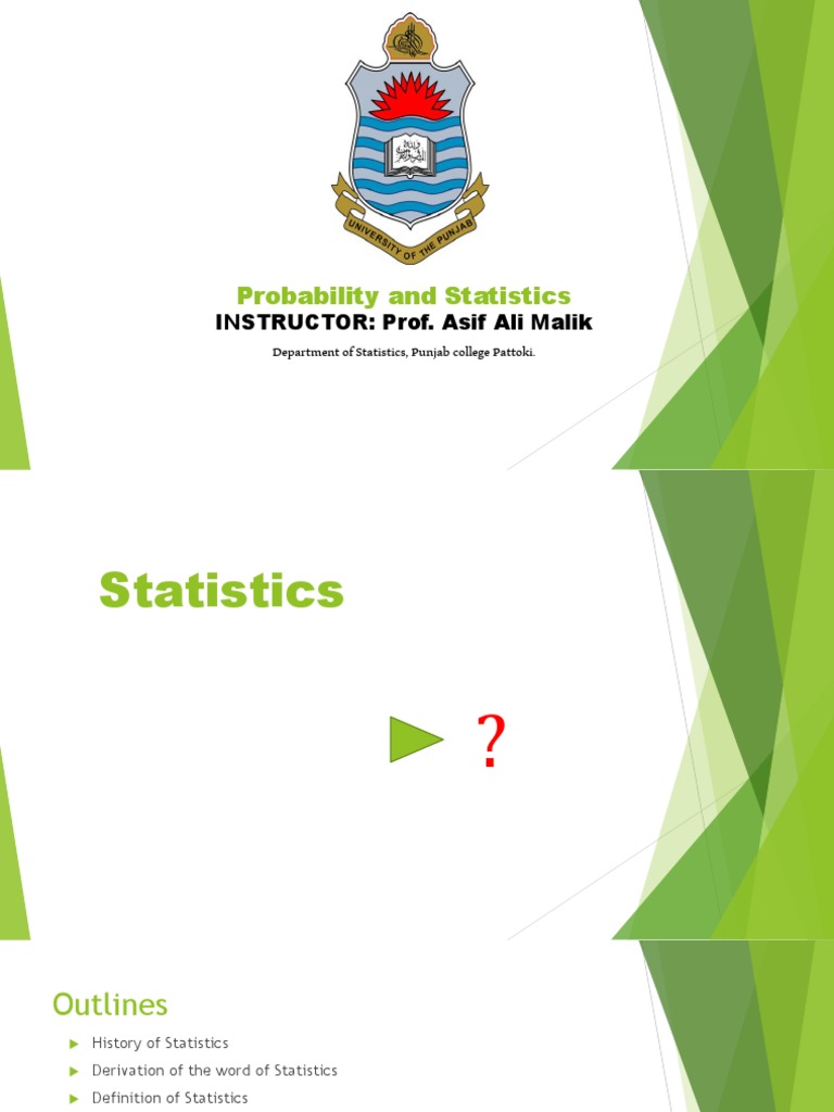 1st Lecture BSCS-I | PDF | Statistics | Data