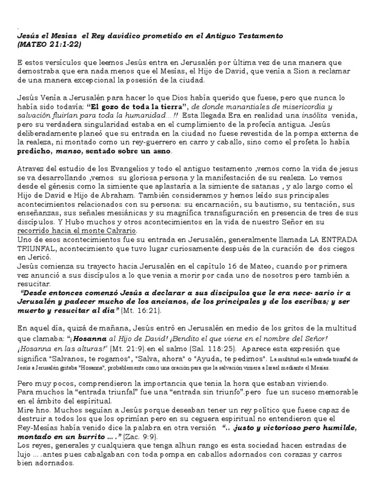 Jesús El Mesías, El Rey Prometido | PDF | Evangelio de Mateo | Jesús