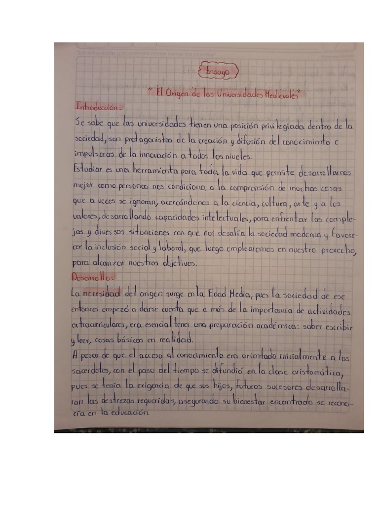 Ensayo - Origen de Las Universidades Medievales | PDF Ensayo - Origen de Las Universidades Medievales | PDF