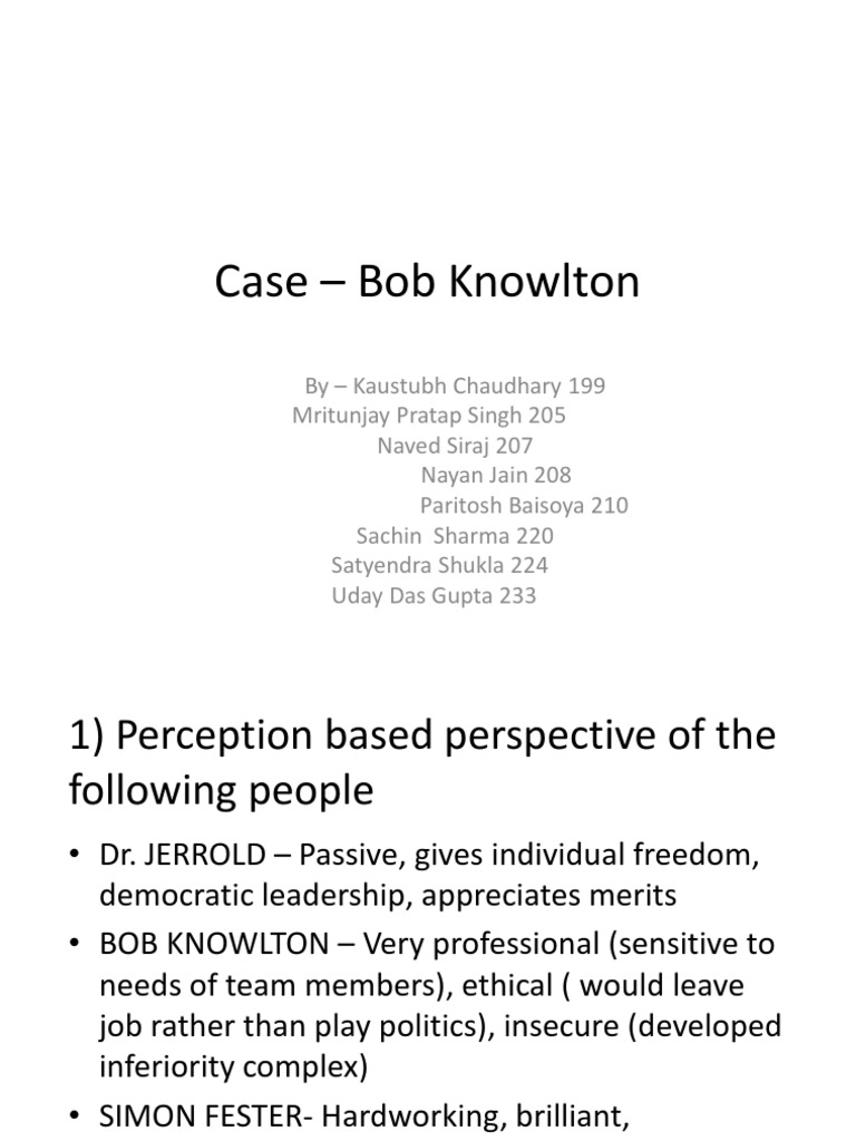 Case - Bob Knowlton | PDF