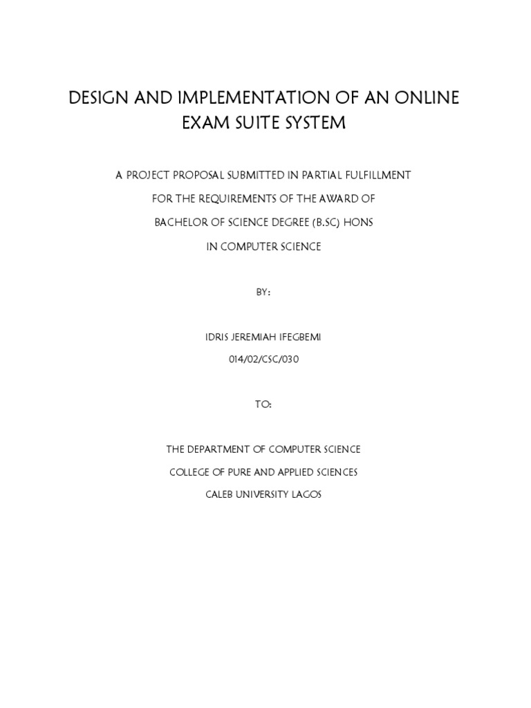 Design and Implementation of An Online e | Download Free PDF | Test ...