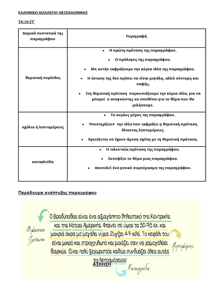 Δομή της παραγράφου | PDF