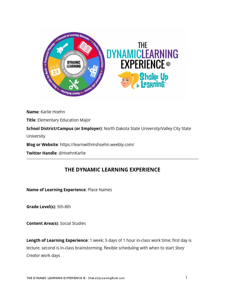 dynamic learning experience dle template | PDF | Educational Assessment ...