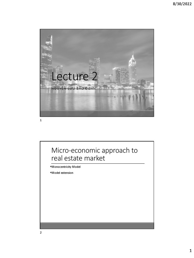Micro-economic approach to real estate market: Nguyễn Lưu Bảo Đoan | PDF