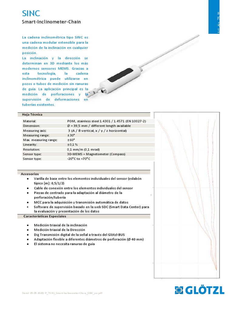 Inclinometro P - 75.91 - Smart-Inclinometer-Chain - SINC - en ESP | PDF