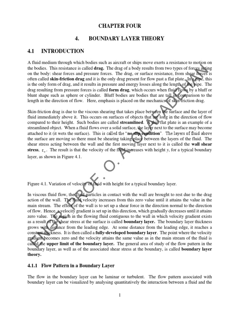 Boundary Layer Theory Pdf Boundary Layer Drag Physics