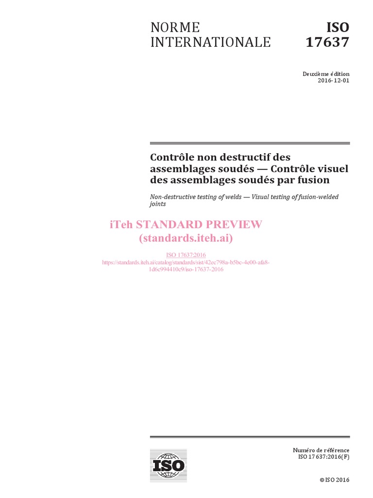 Iso 17637 2016 | PDF | Soudage | Construction