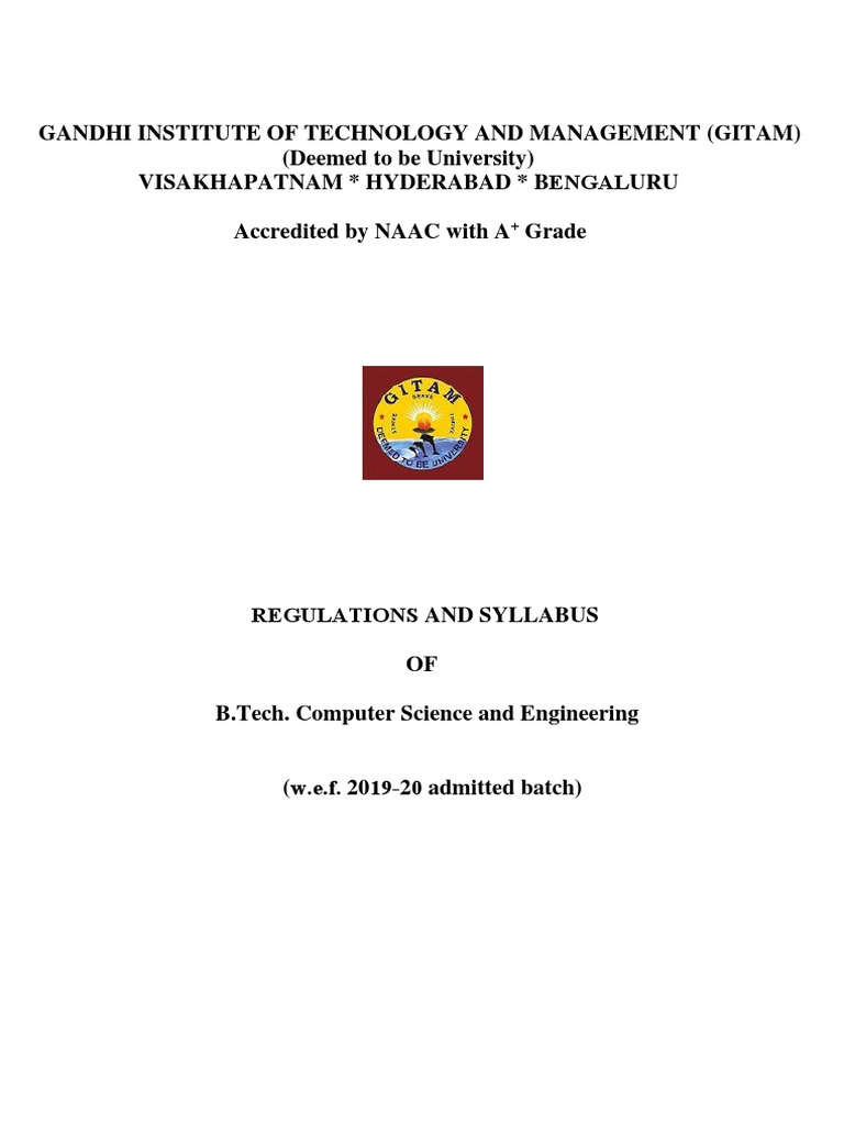 BTech Computer Science and Engineering 2020-21 | PDF