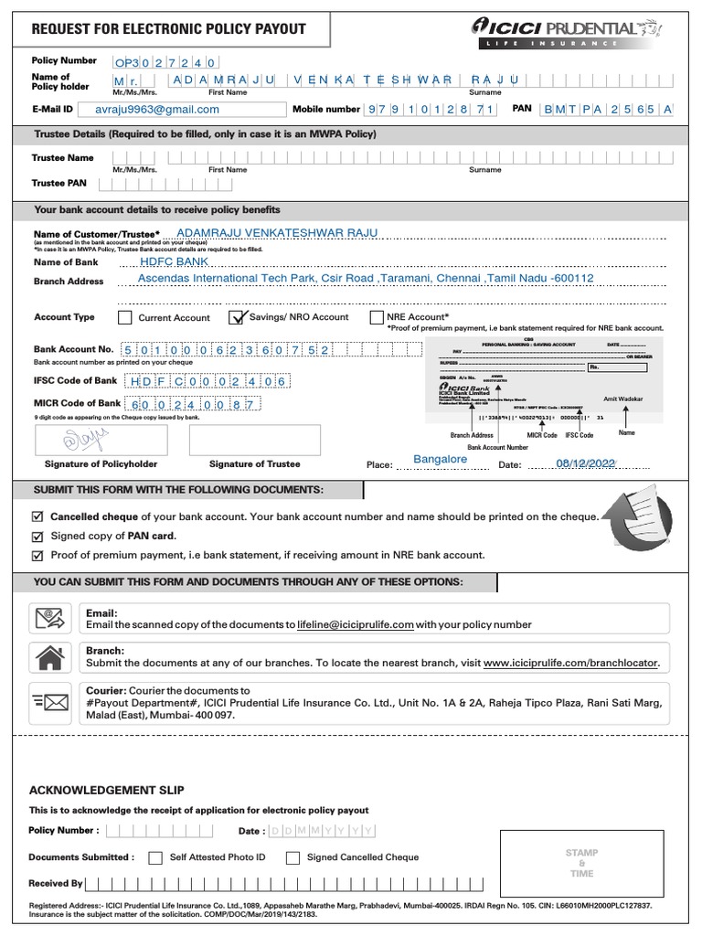 Electronic Payout Mandate ICICI | PDF | Cheque | Financial Services