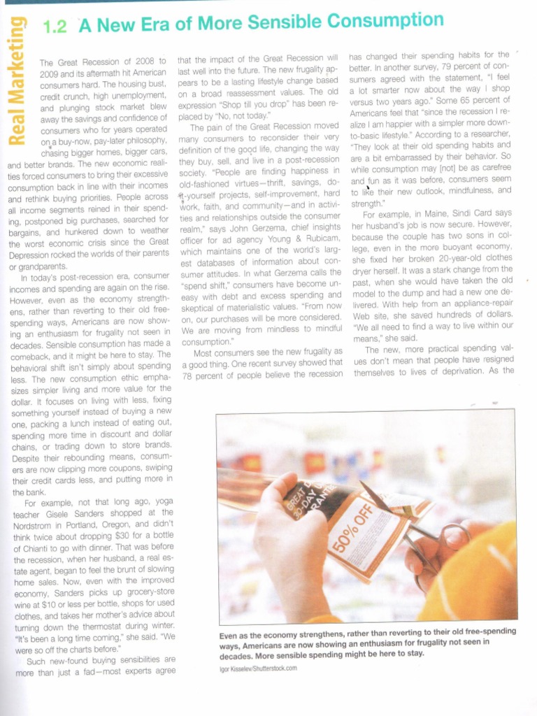 Sensible Consumption-Class 1 | PDF