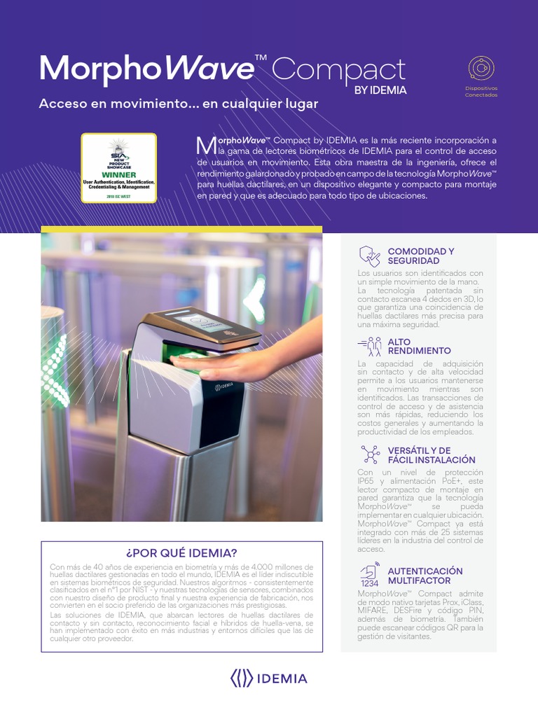 Cac-01, Lectora de Huellas Morphowave Compact | PDF | Biometría | Informática