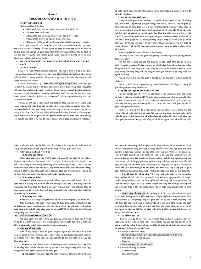 Giáo Trình Hành VI T CH C | PDF