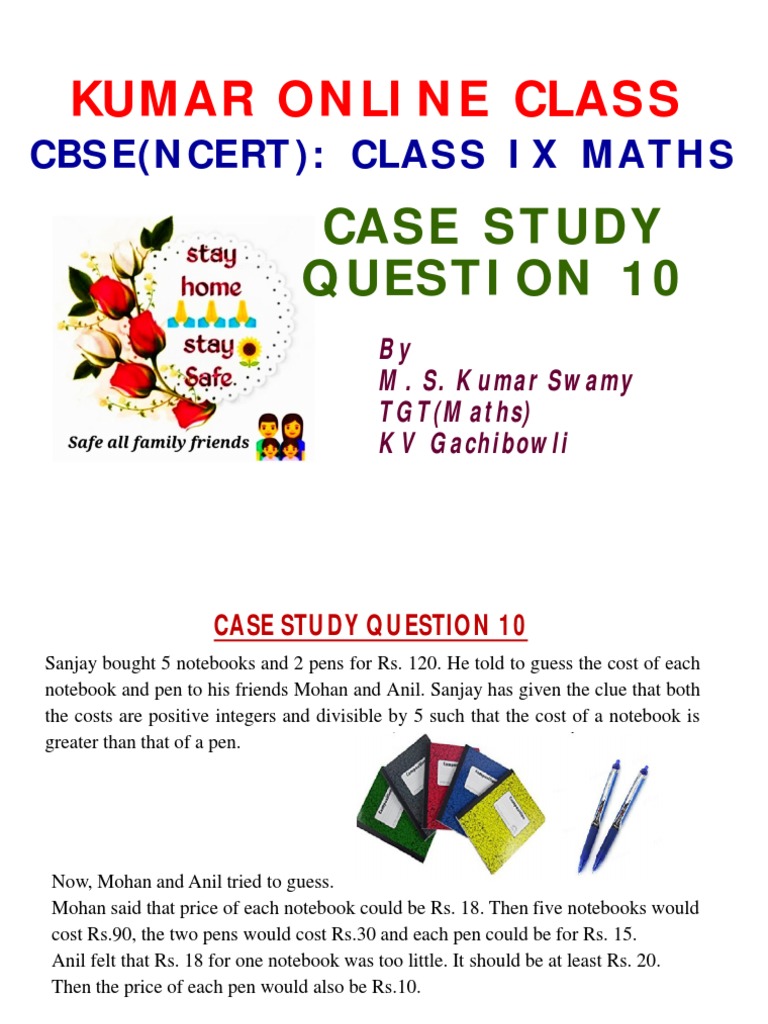 Maths Ix Case Study Question 10 | PDF