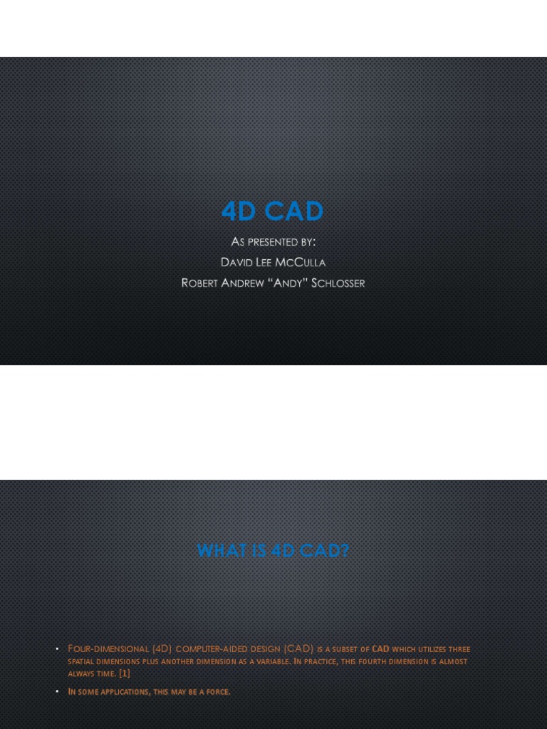 4d Cad Presentation | PDF