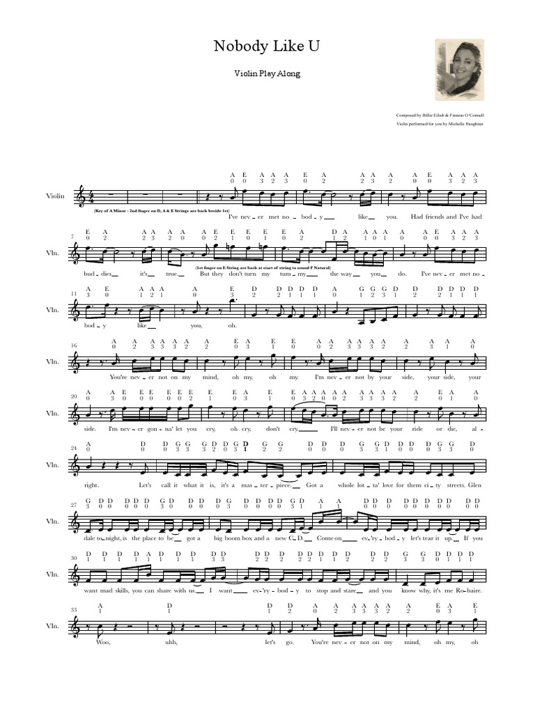4 Town - Nobody Like U - Violin Play Along Sheet Music | PDF | String ...