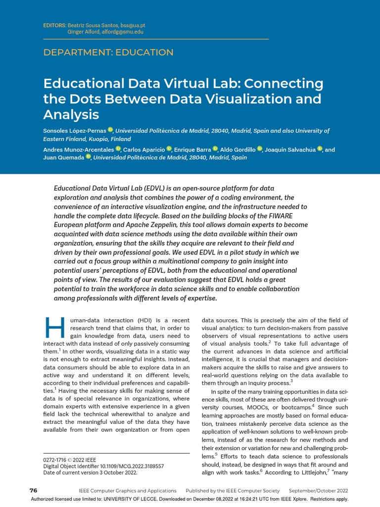Educational Data Virtual Lab Connecting The Dots Between Data ...