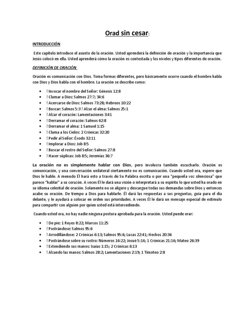 Orad Sin Cesar | PDF | Oración | Salmos