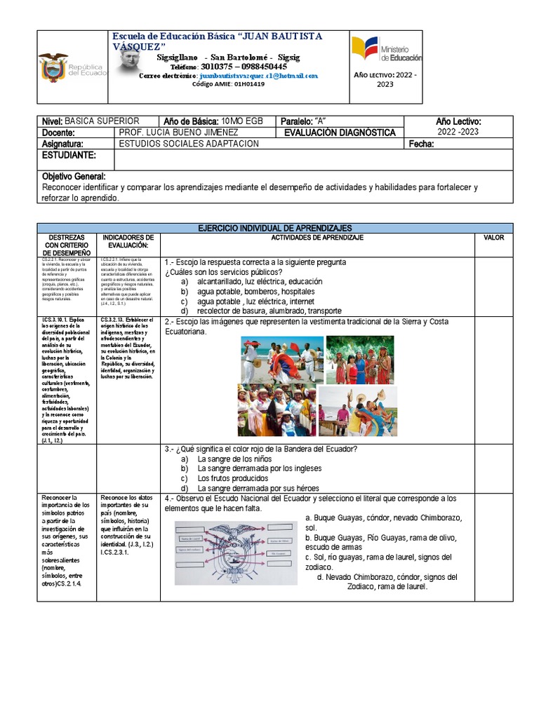 Adaptacion Diagnóstico Eess 10mo | PDF | Américas | Ecuador