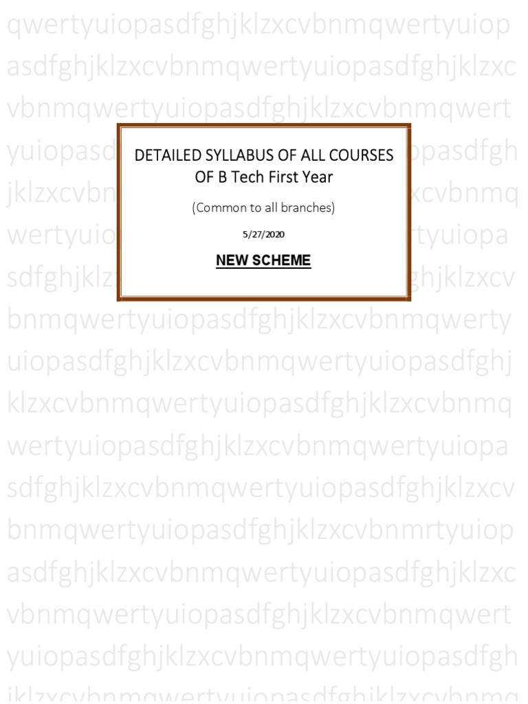 First Year Syllabus | PDF | Partial Differential Equation ...