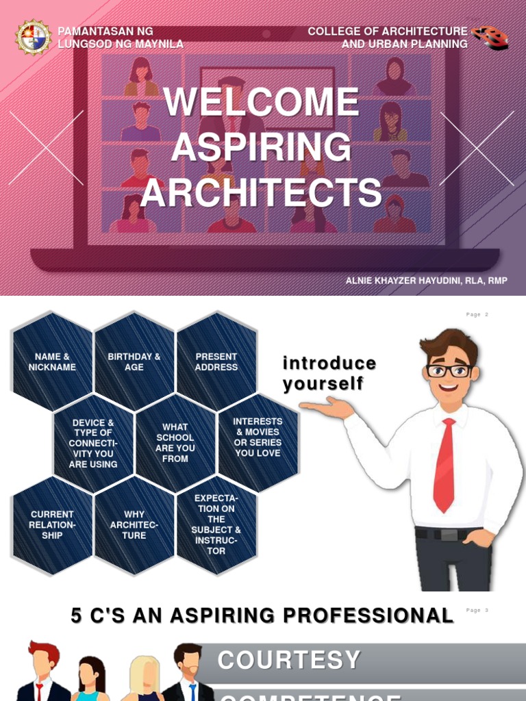 Architectural Design 3 - Lecture 0 - Welcome Orientation | PDF | Communication | Computing