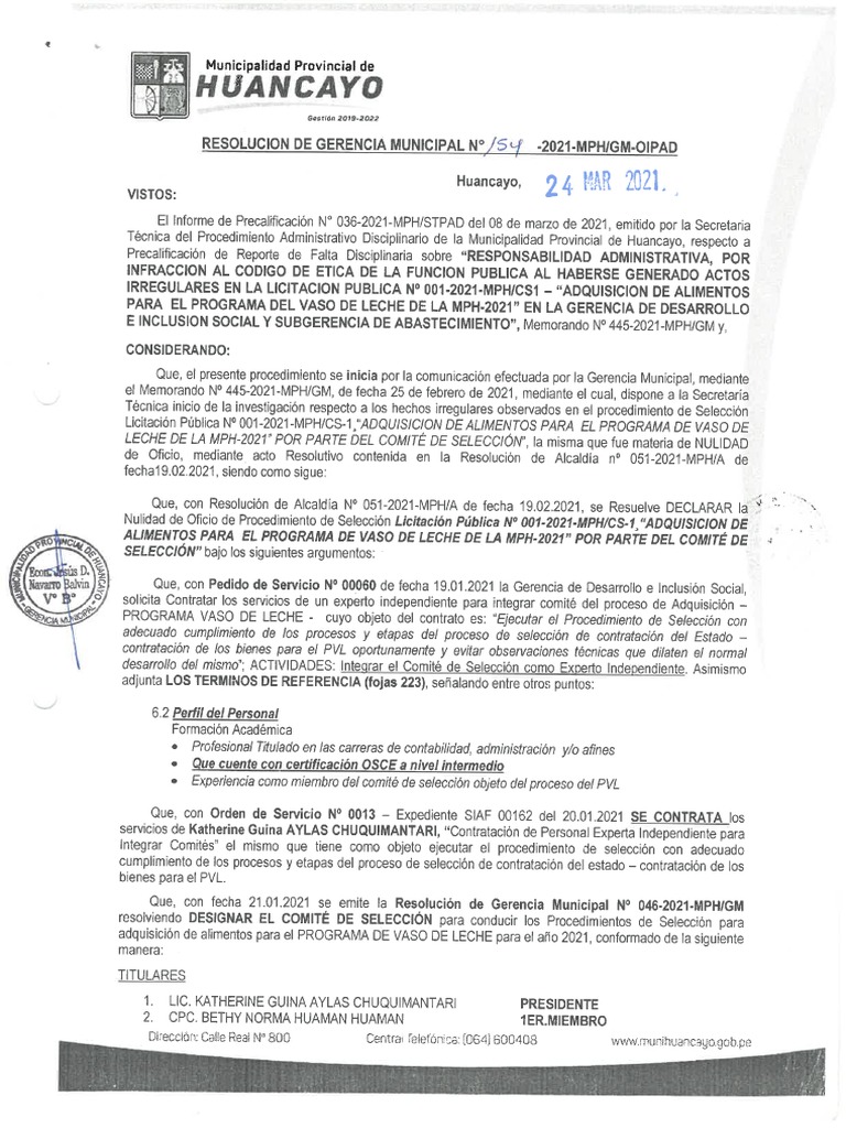 Resolucion PAD Instaurar | PDF