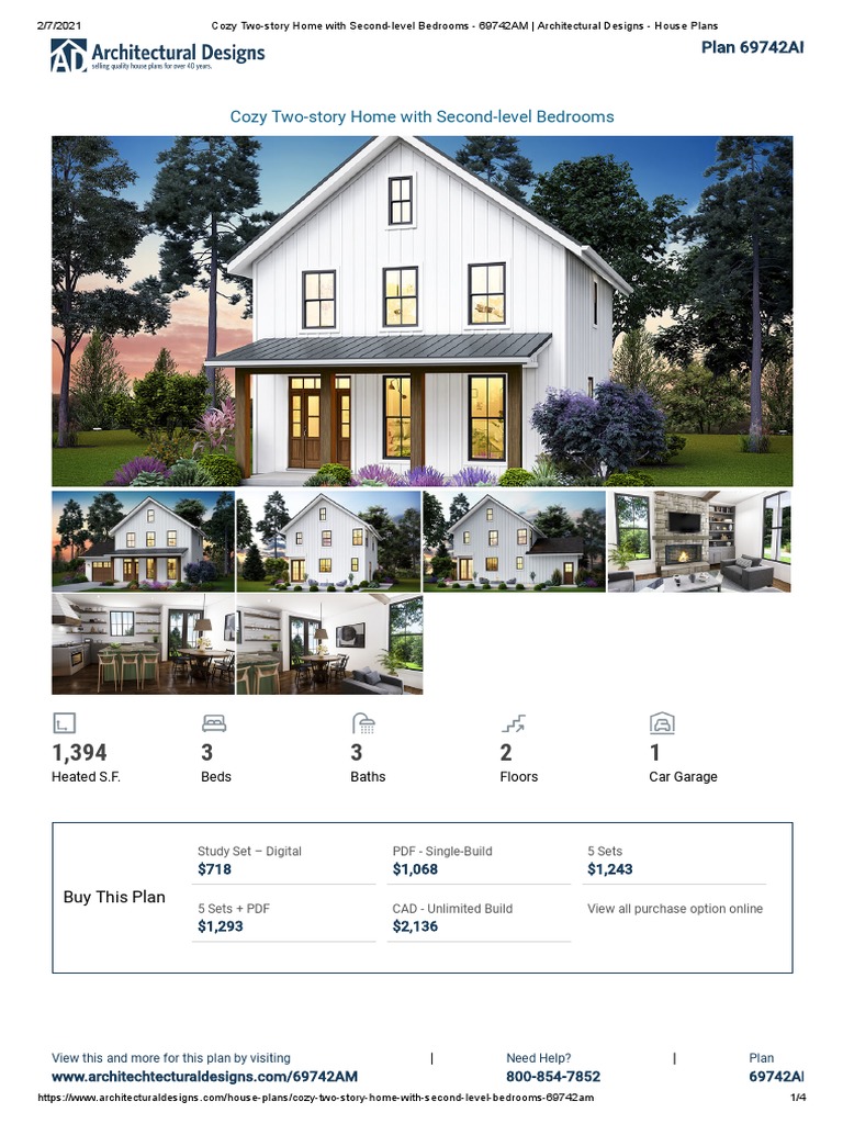 Cozy Two-Story Home With Second-Level Bedrooms - 69742AM ...