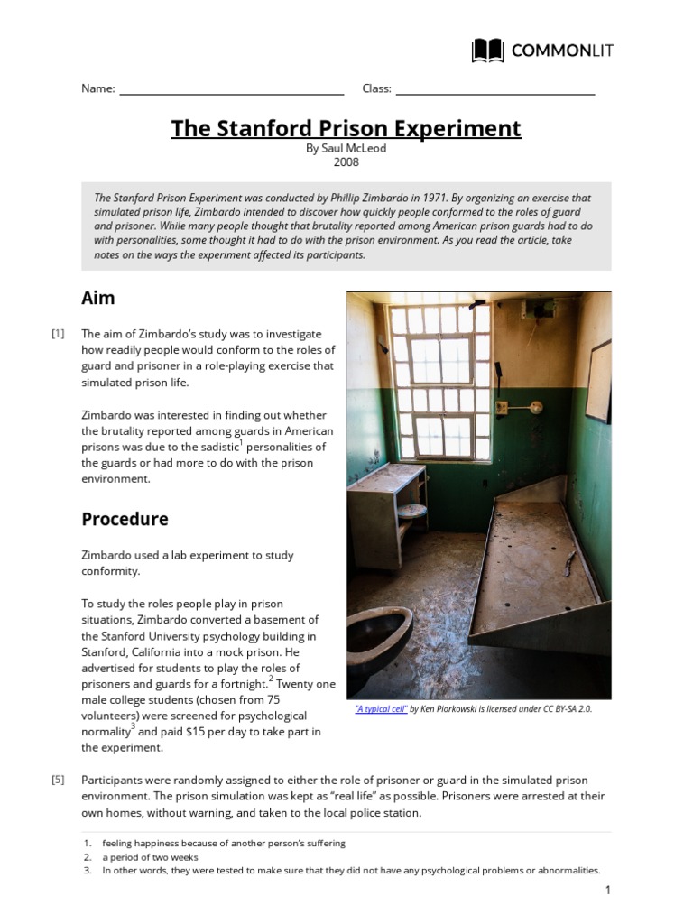 The Stanford Prison Experiment by Saul McLeod | PDF | Psychology ...