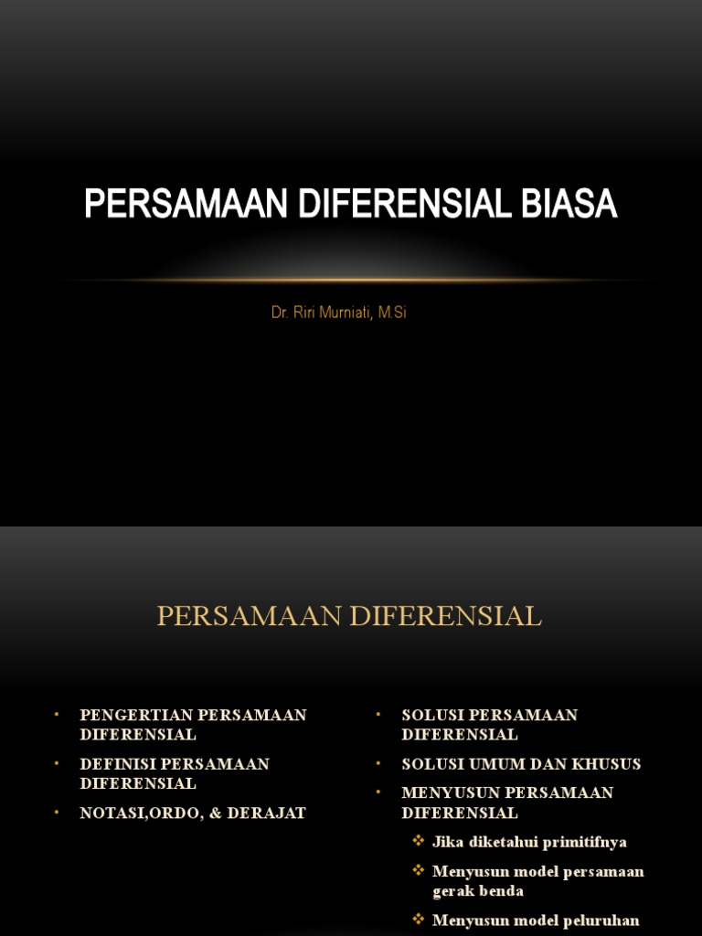 P14 Persamaan Diferensial Biasa | PDF
