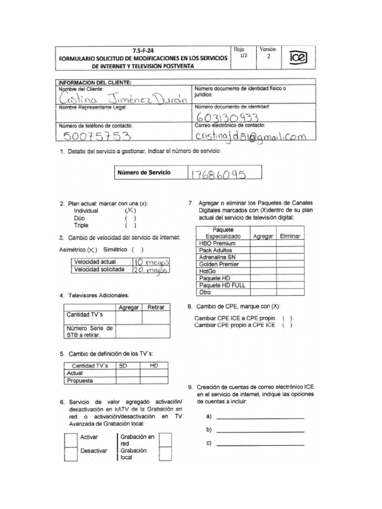 Formulario ICE | PDF