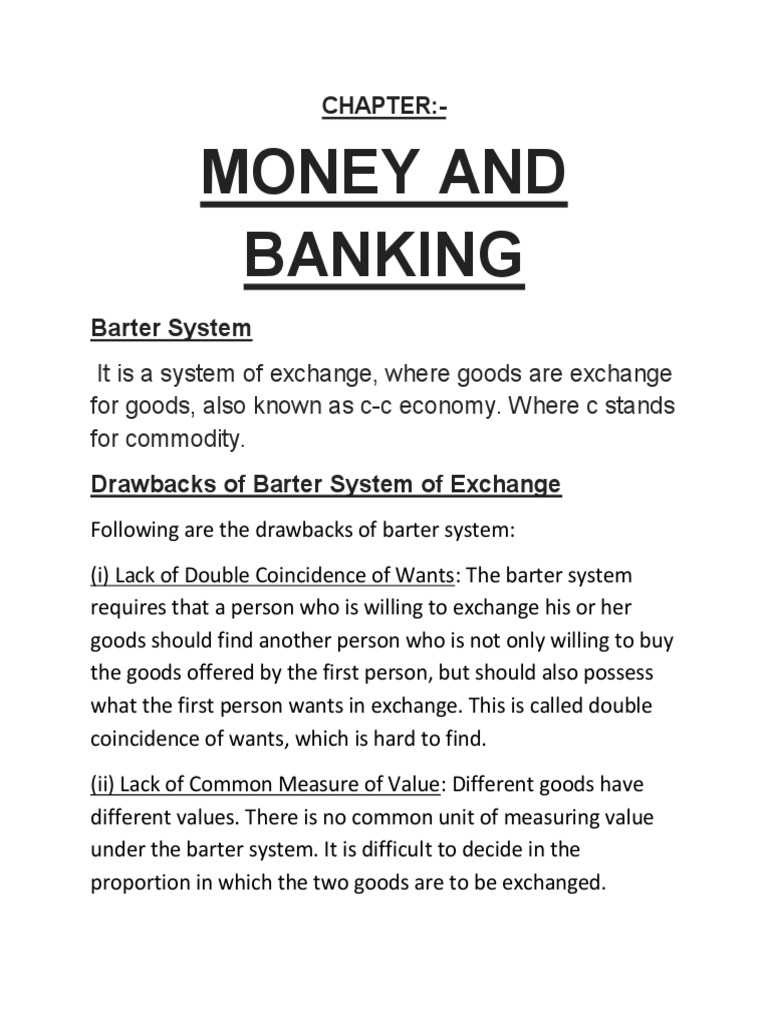Money and Banking Eco Notes | PDF | Money | Banks