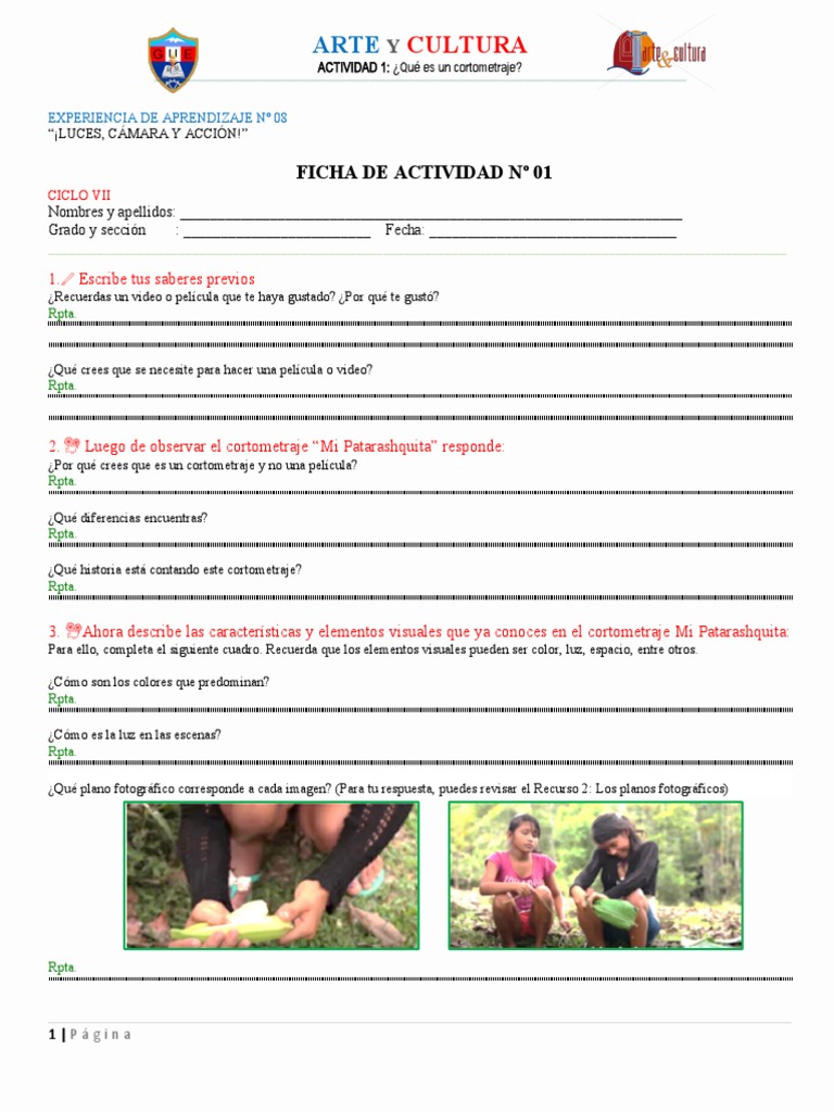 X Eda 8-Act1-Ficha de Actividad 1 | PDF