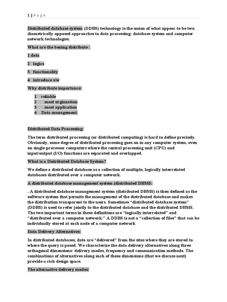 Distributed Database System | PDF | Databases | Relational Model Distributed Database System | PDF | Databases | Relational Model