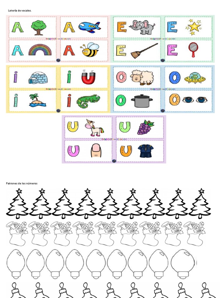 Lotería de Vocales para Imprimir PDF | PDF