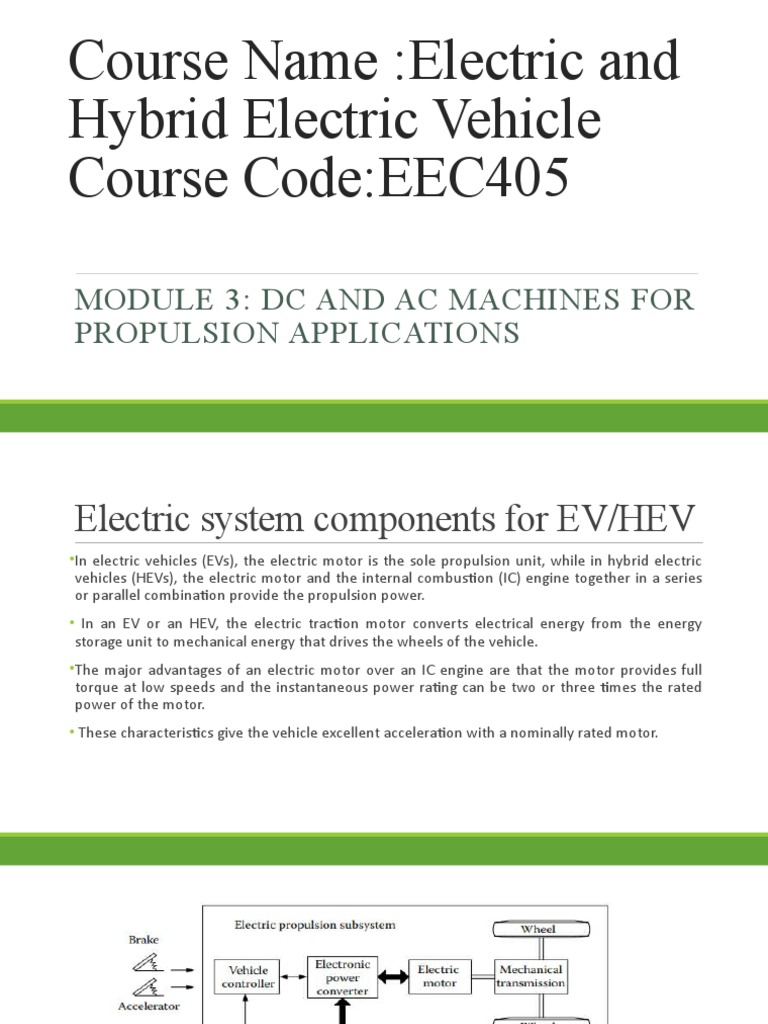 Electric Drive Systems for Electric and Hybrid Electric Vehicles: An ...