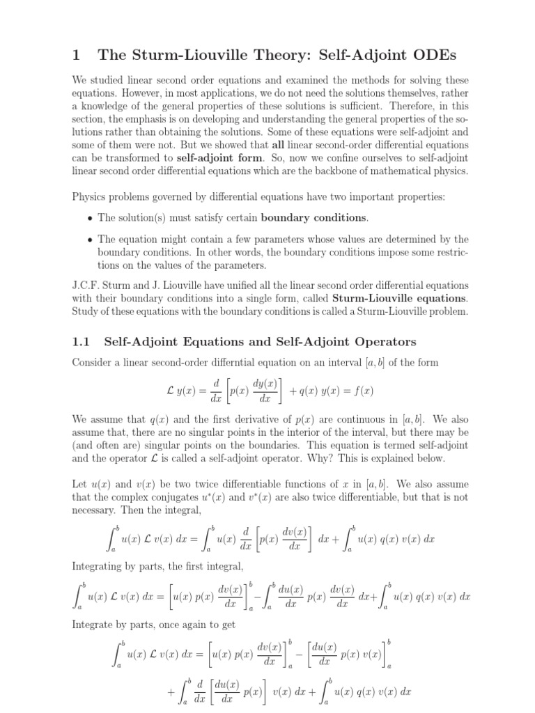 Sturm Liouville Pdf Equations Mathematical Analysis