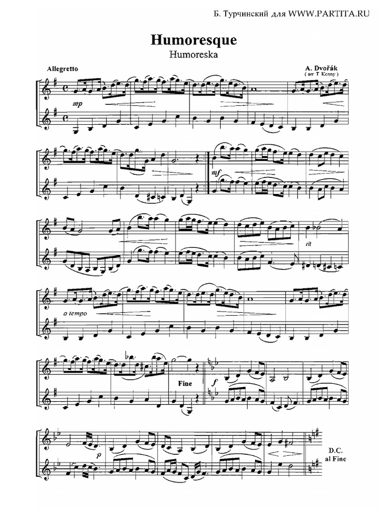 Humoresque A. Dvorak | PDF