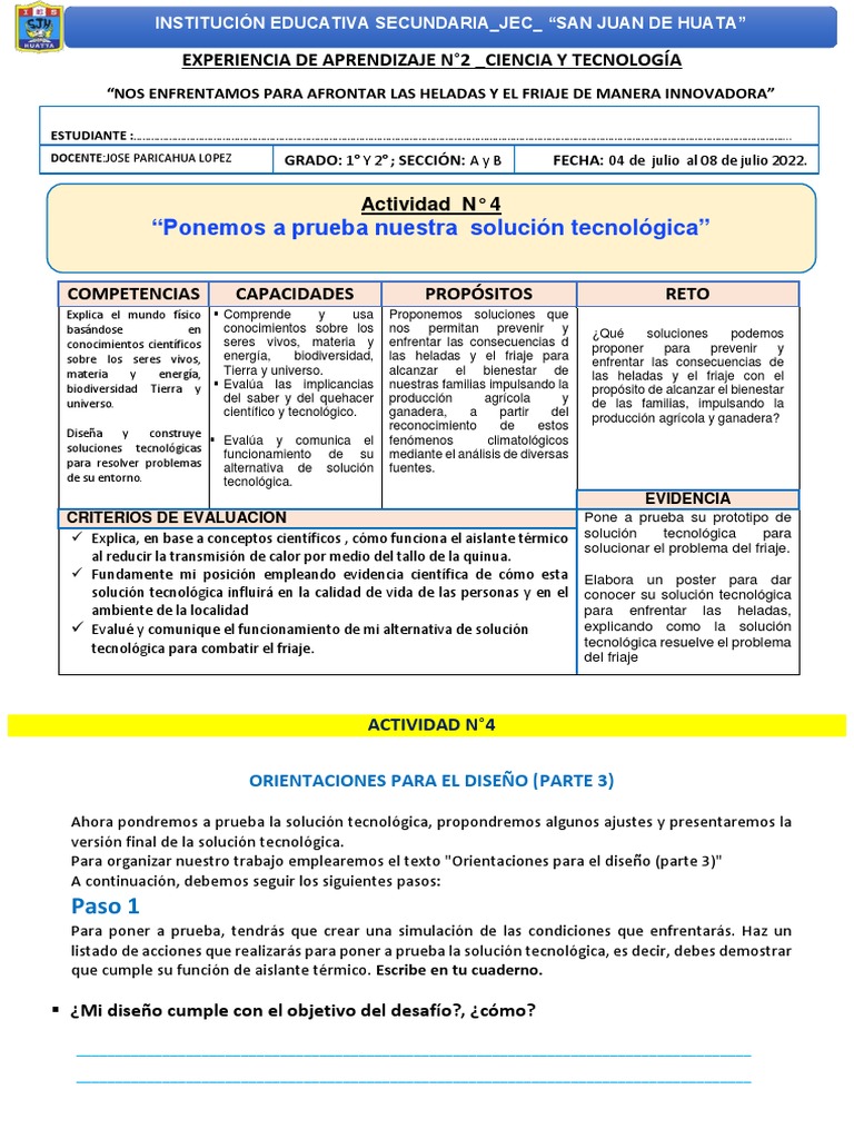 Eda - N°2 - Actividad N°4 | PDF | Diseño | Evaluación