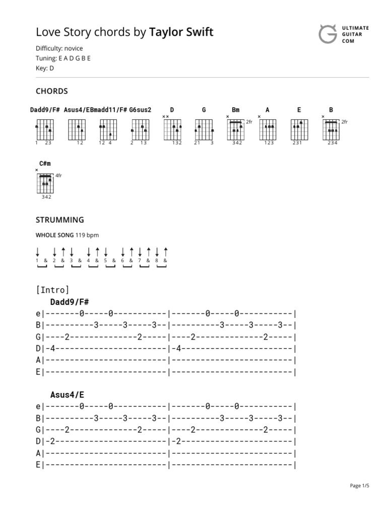 Love Story Taylor Swift Guitar Chords Love Story (arr. Audioblyca) By