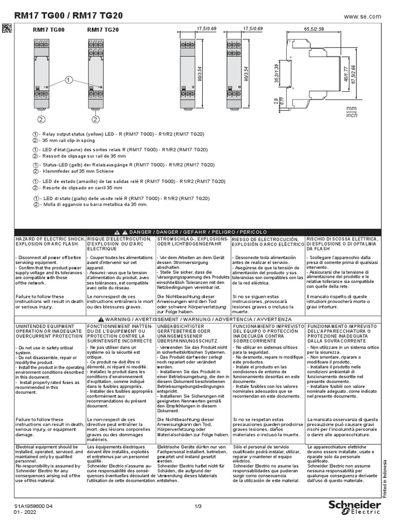 Contrôleur de phase RM17 TG00/TG20 | PDF | Métrologie | Électricité