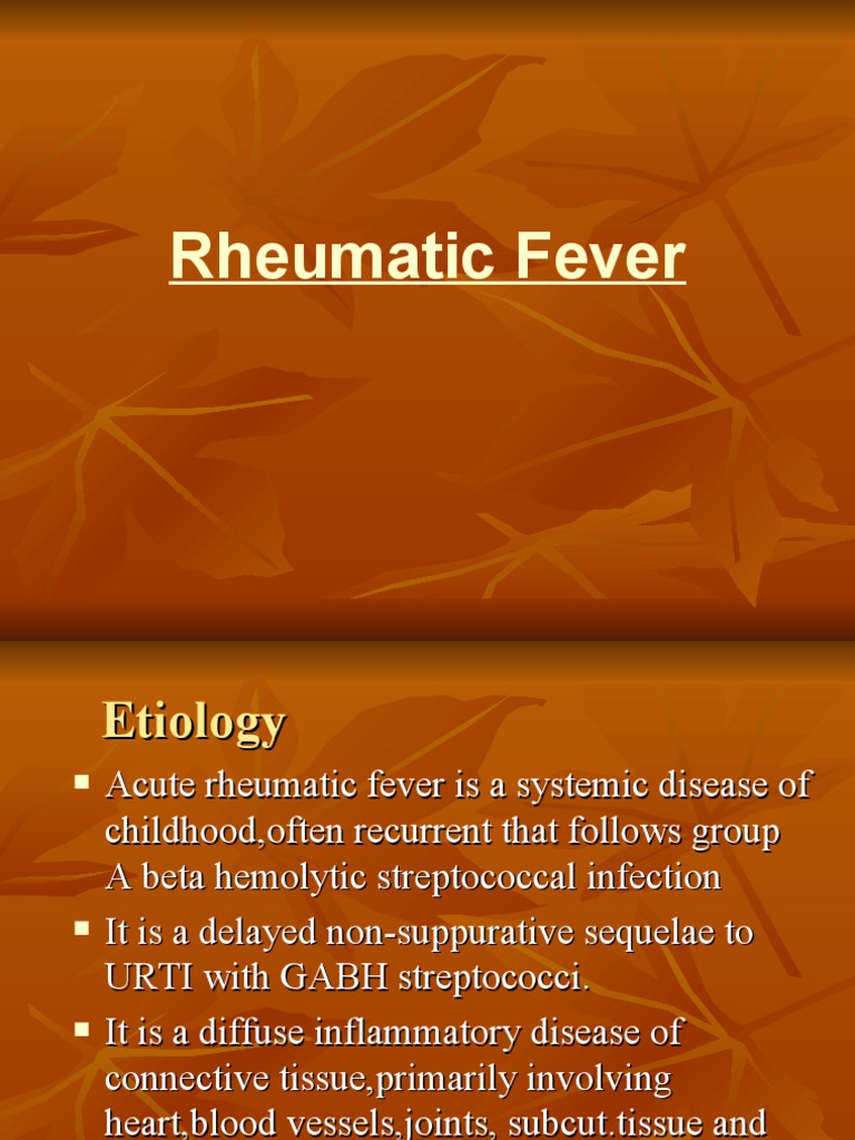 Rheumatic Fever | PDF | Streptococcus | Health Sciences