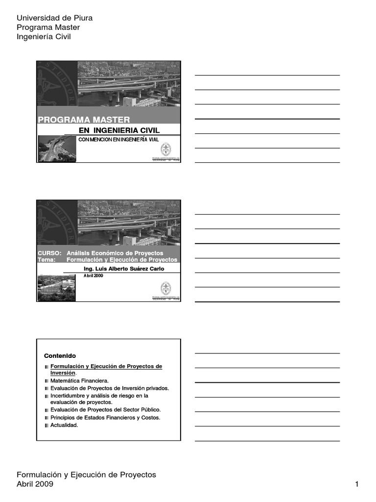 Formulacion de Proyectos Final | PDF | Ingeniero civil | Ingeniería