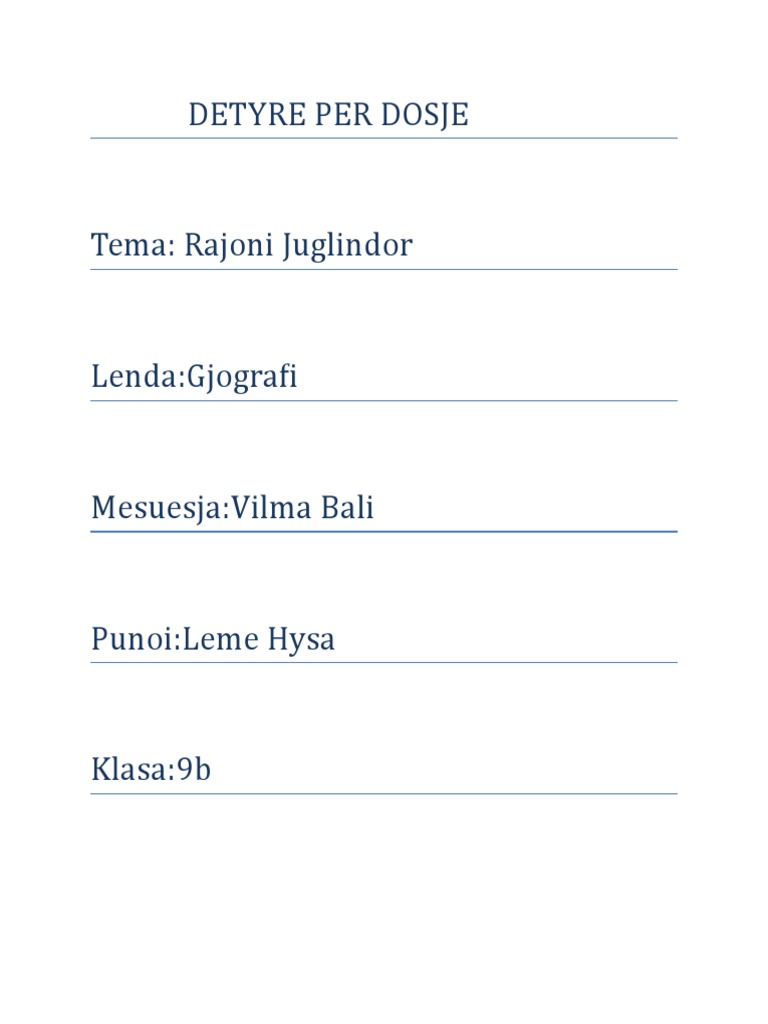 Detyre Per Dosje........ | PDF