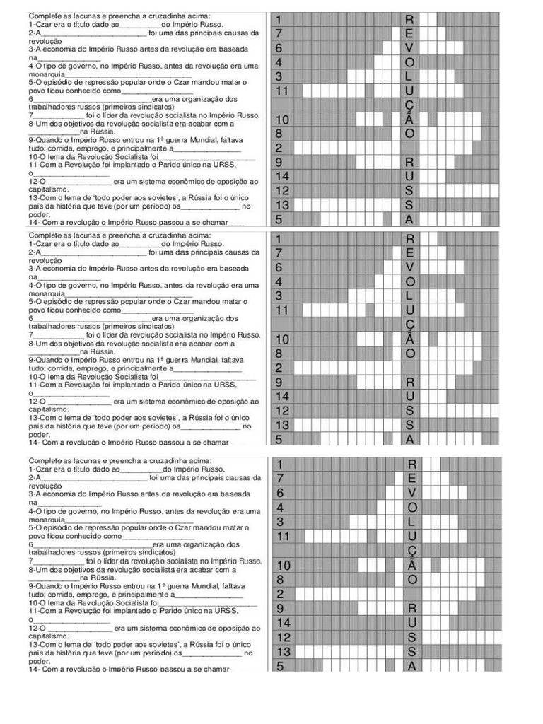 Cruzadinha Russia | PDF