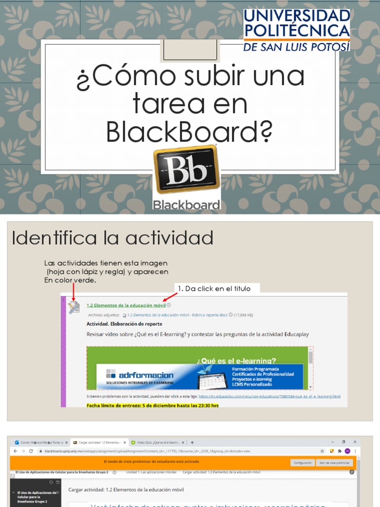 Cómo Subir Una Tarea en BlackBoard | PDF