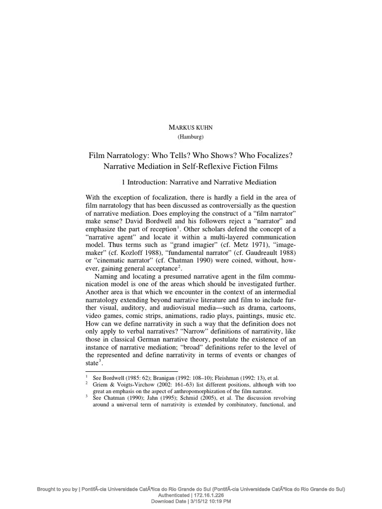 Narrative Mediation in Film Analysis | PDF | Narrative