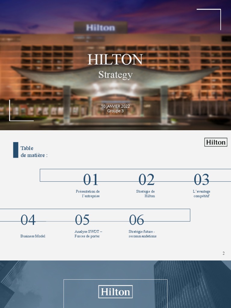 Stratégie et Analyse SWOT de Hilton | PDF | Hôtel | Sodles