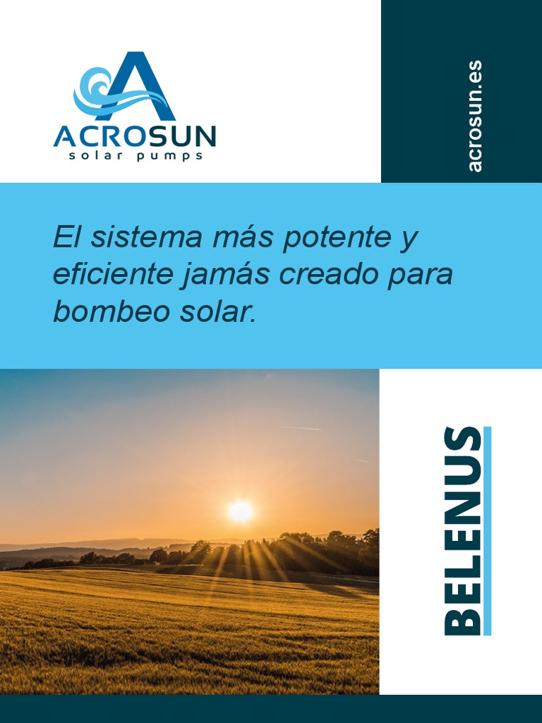 Ficha Tecnica - WEB Acrosun | PDF | Bomba | Riego