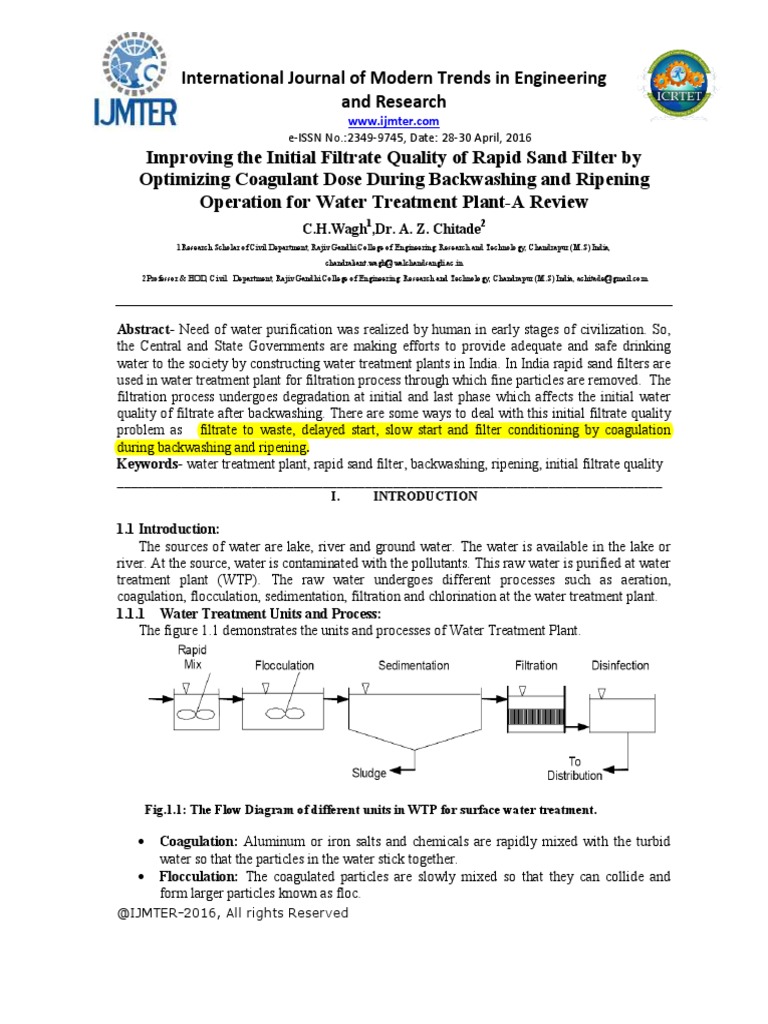 Improving The Initial Filtrate Quality o | PDF | Water Purification ... Improving The Initial Filtrate Quality o | PDF | Water Purification ...