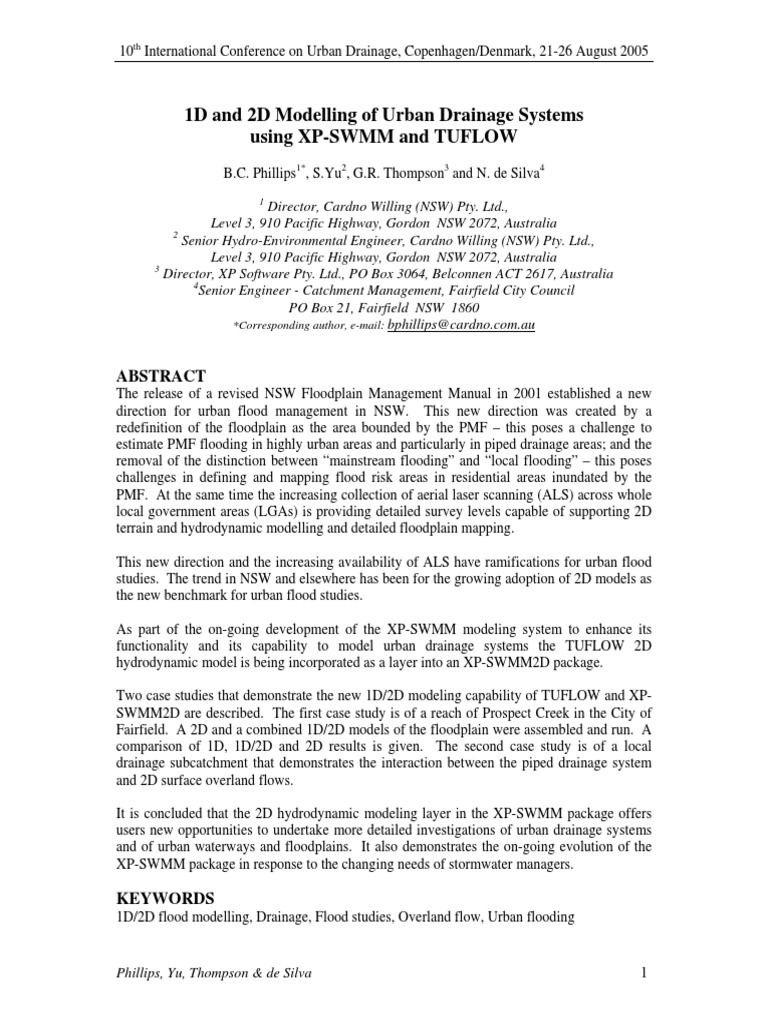 1d and 2d Flood Modeling of Urban Drainage Systems | PDF | Flood ...